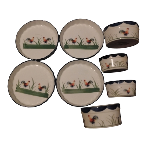 Kitchen | Bia Blanc De Table Rooster Baking Set 8 Piece Ramekin And ...